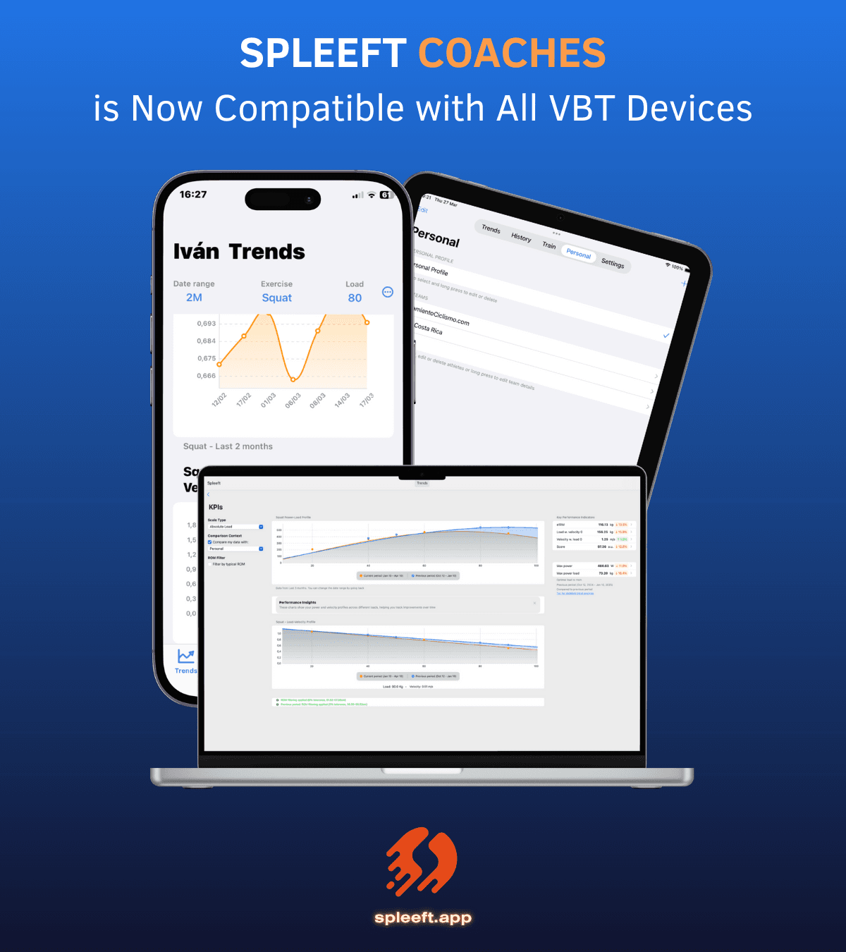 Meet our new Athlete Management System for VBT - Spleeft